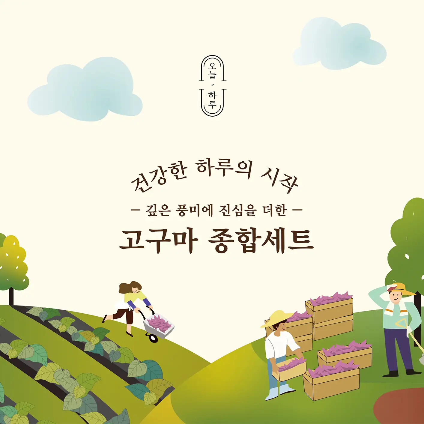 2022 졸업작품 오늘 하루 식품 패키지 농수산물 상품의 가치성을 주목한 고구마 식품 패키지 By 플로 포트폴리오 노트폴리오