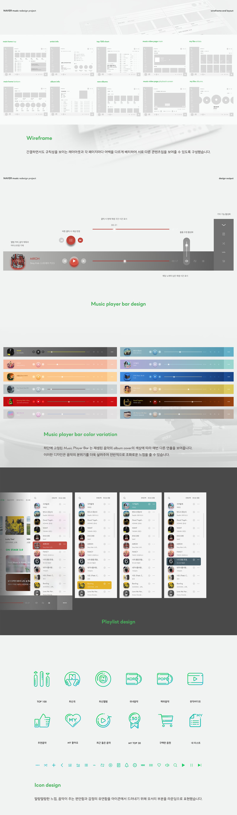 네이버 뮤직 데스크탑 플레이어 디자인 'Naver music desktop player ui/ux design' by fate ...